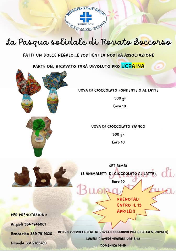Rovato, Pasqua solidale con Rovato Soccorso - Rovato.it